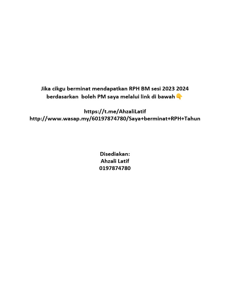 CONTOH RPH BM SJK 2023 2024 | PDF