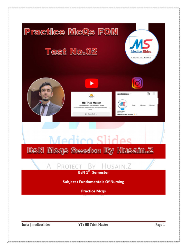 FON Test No.02 by Medico Slides | PDF | Clinical Medicine | Diseases ...