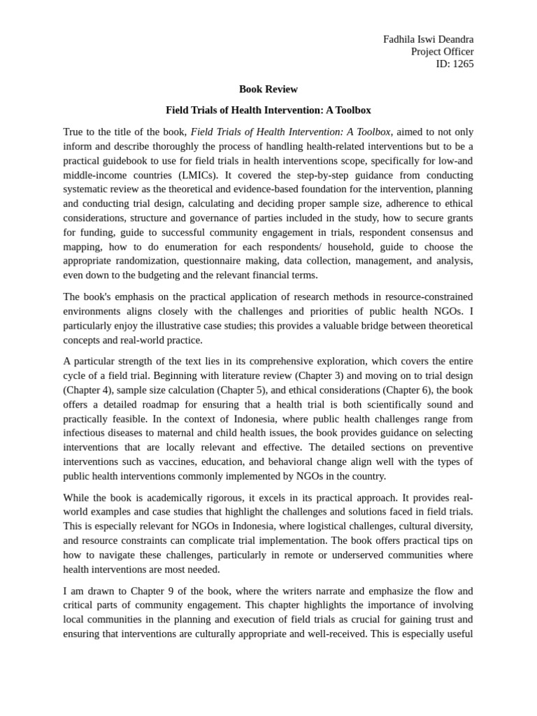 Book Review - RCT | PDF | Data | Non Governmental Organization