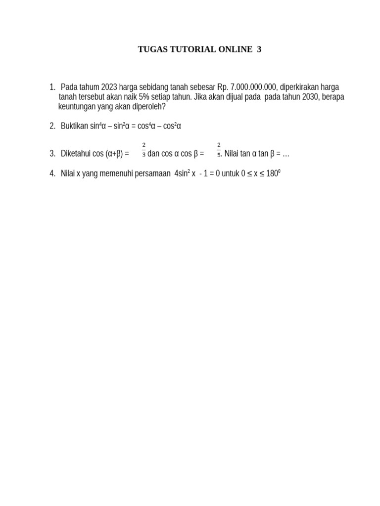 Tugas 3 Math Dasar 2 | PDF