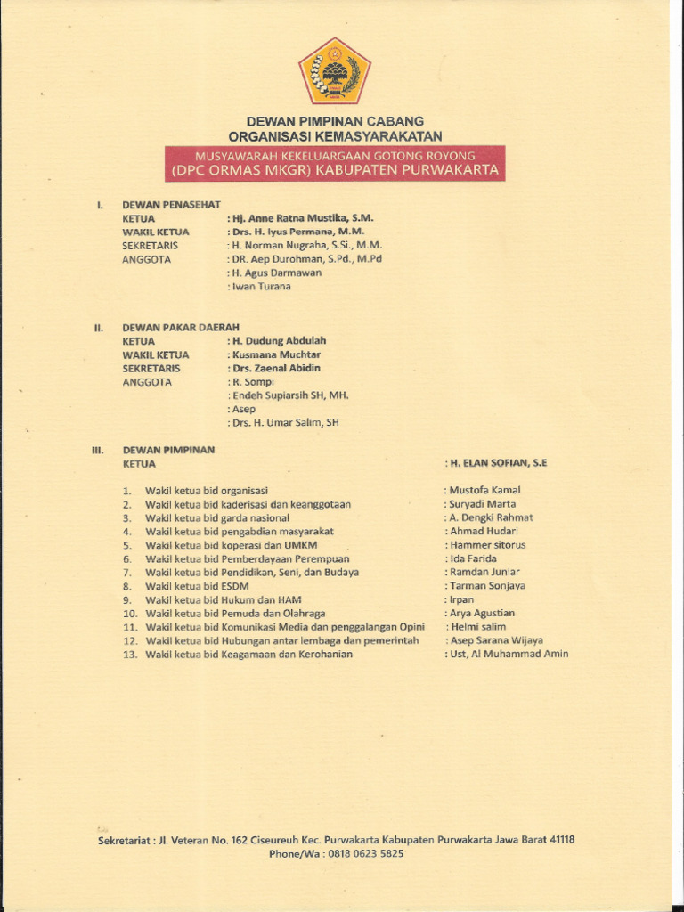 Struktur MKGR Jadi 1-Digabungkan | PDF