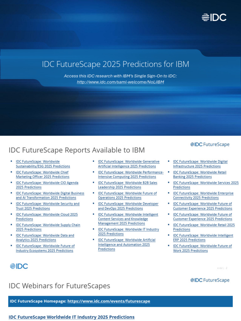 IDC+Future Scape+2025+Reports+for+IBM | PDF | Artificial Intelligence | Intelligence (AI ...