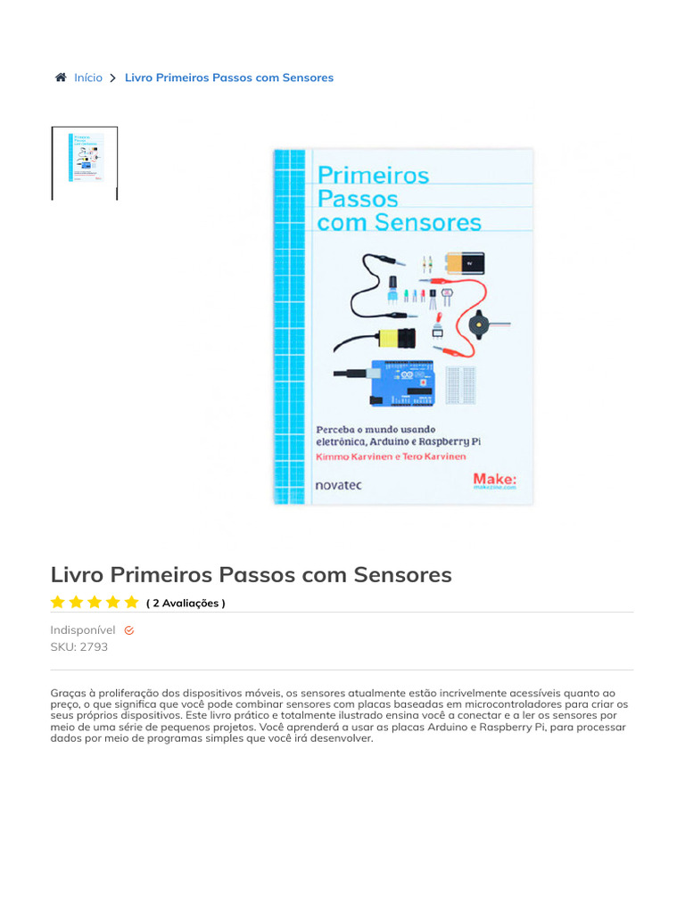 Livro Primeiros Passos Com Sensores - Baú Da Eletrônica | PDF | Arduino ...