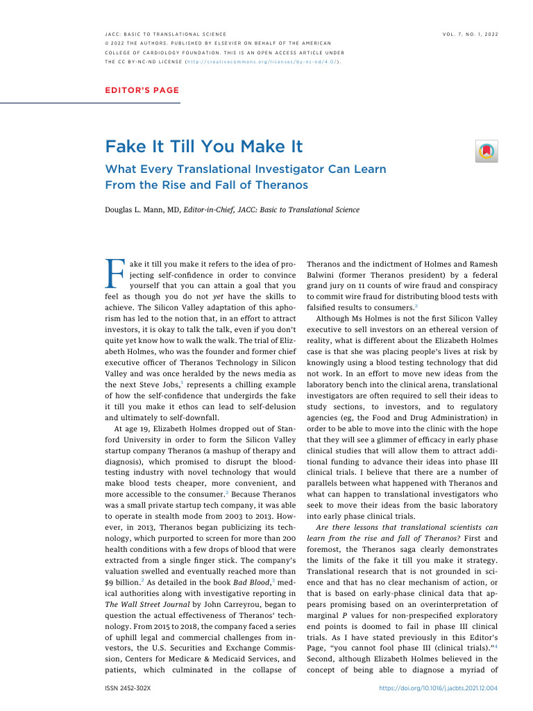 Fake It Till You Make It | PDF | Clinical Trial | Clinical Medicine