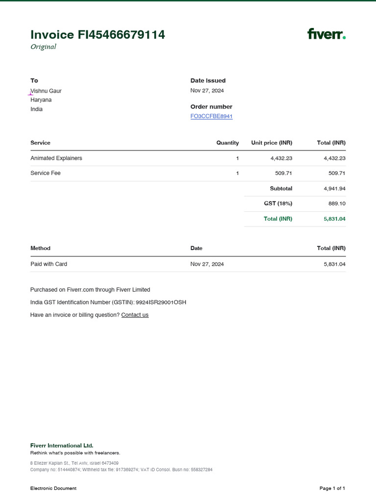 Animation Invoice | PDF