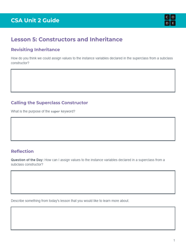 CSA_Unit_2_Guide_2023-2024 | PDF