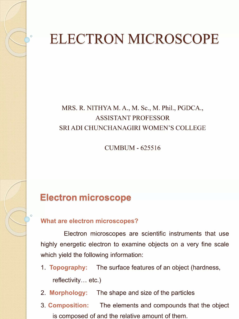 Electron Microscopy I | PDF