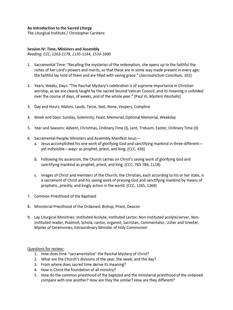 Session IV - Time and Ministers and Assembly | PDF | Catholic Church ... Session IV - Time and Ministers and Assembly | PDF | Catholic Church ...