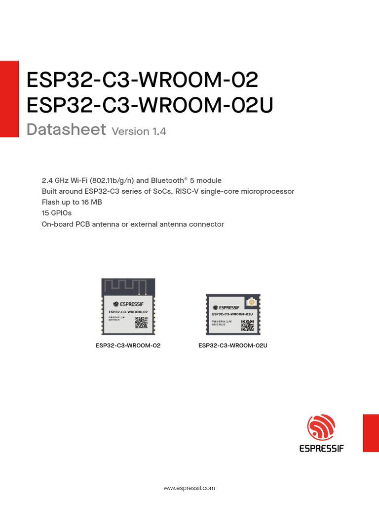 Esp32 c3 Wroom 02 - Datasheet - en | PDF | Microcontroller | Booting