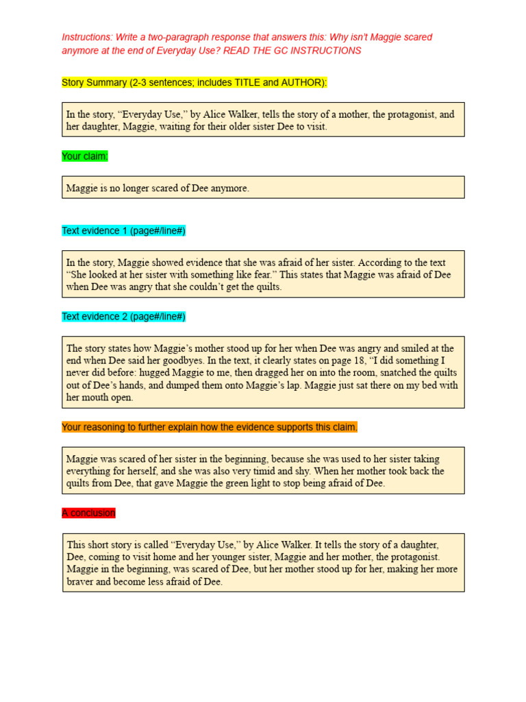Everyday Use Interpretive Essay | PDF