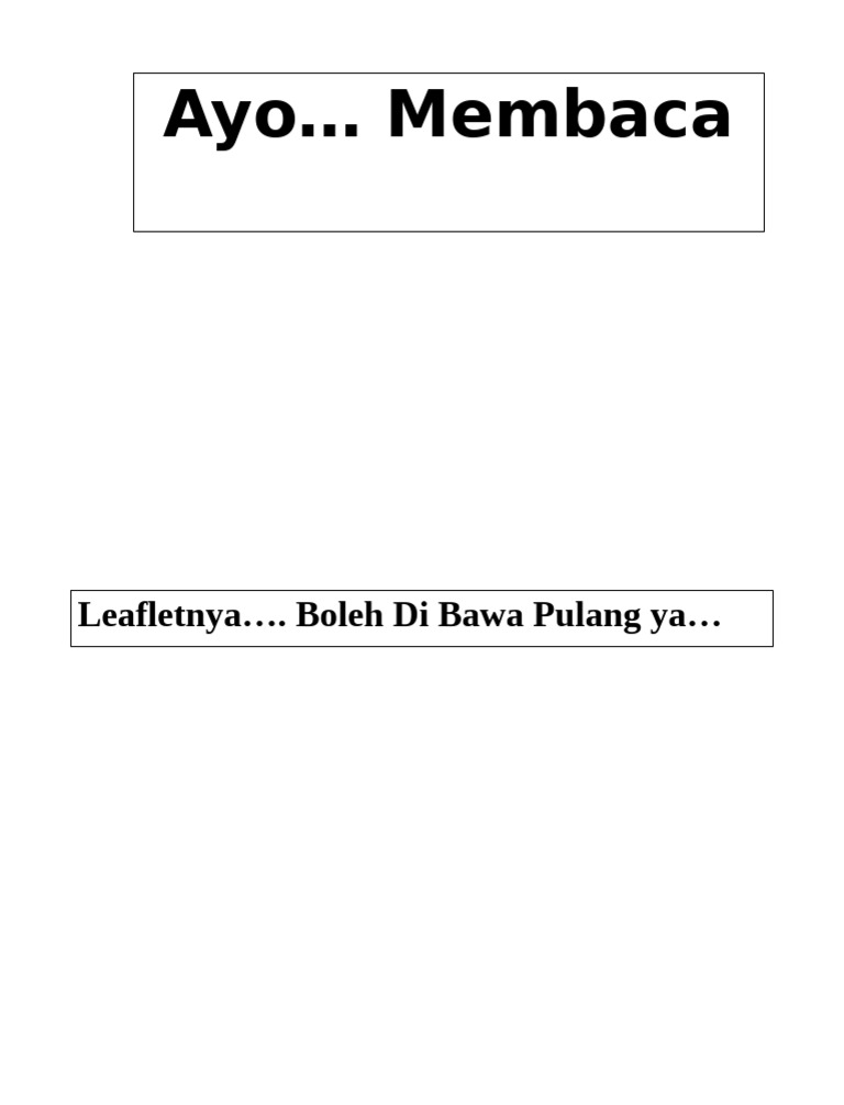 Tulisan Ayo Membaca | PDF