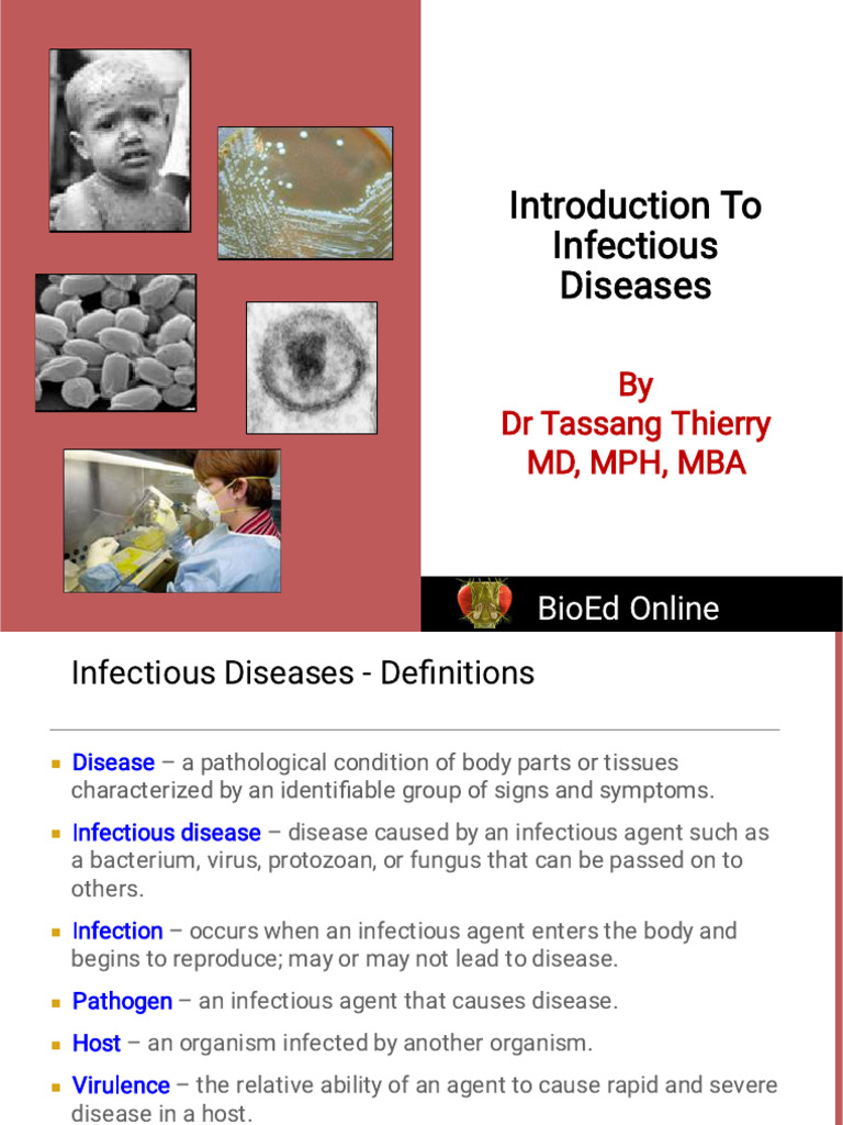 Dr Thierry Introduction to Infectious Diseases | PDF | Infection | Pathogen