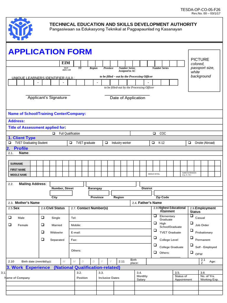 01 Application Form April 2017 NEW TM1 | PDF