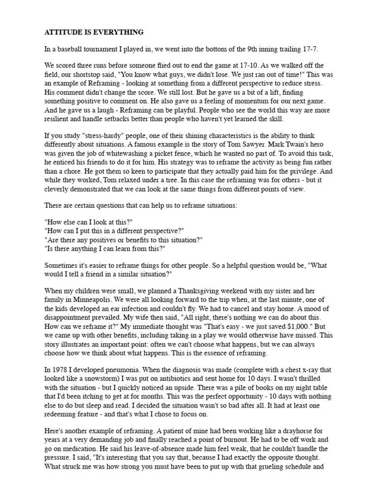 Attitude Is Everything | PDF