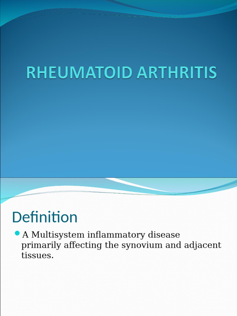 Understanding Rheumatoid Arthritis Overview | PDF | Rheumatoid ...