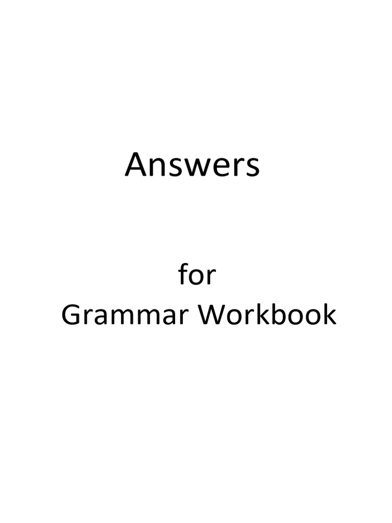 Workbook Answers For Grammar E-Book | PDF