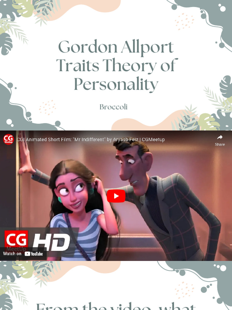 Gordon Allport Traits Theory of Personality | PDF | Anxiety | Behavior