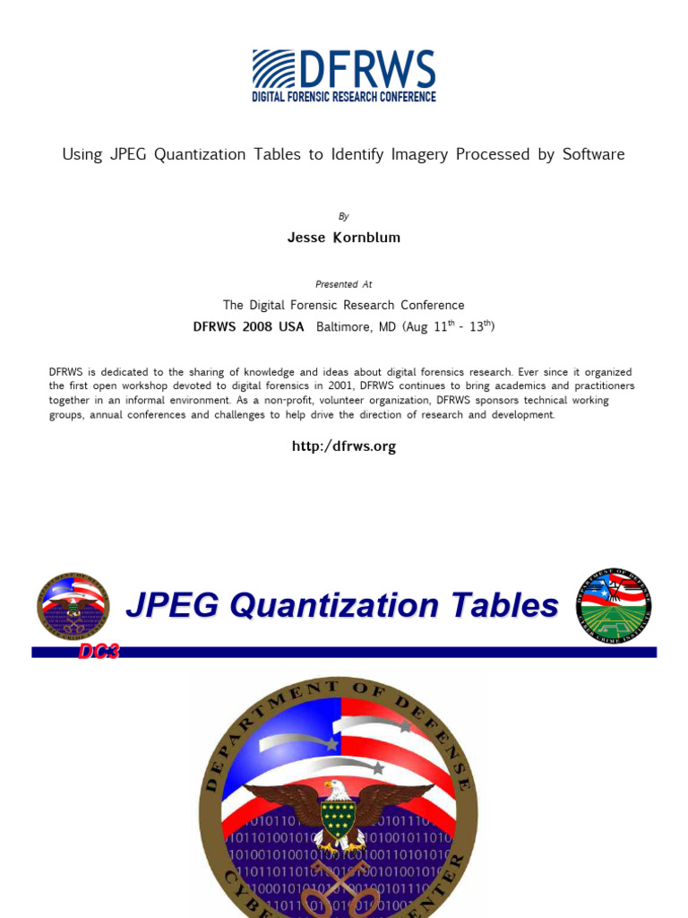 pres-using_jpeg_quantization_tables_to_identify_imagery_processed_by_software | PDF | Data ...