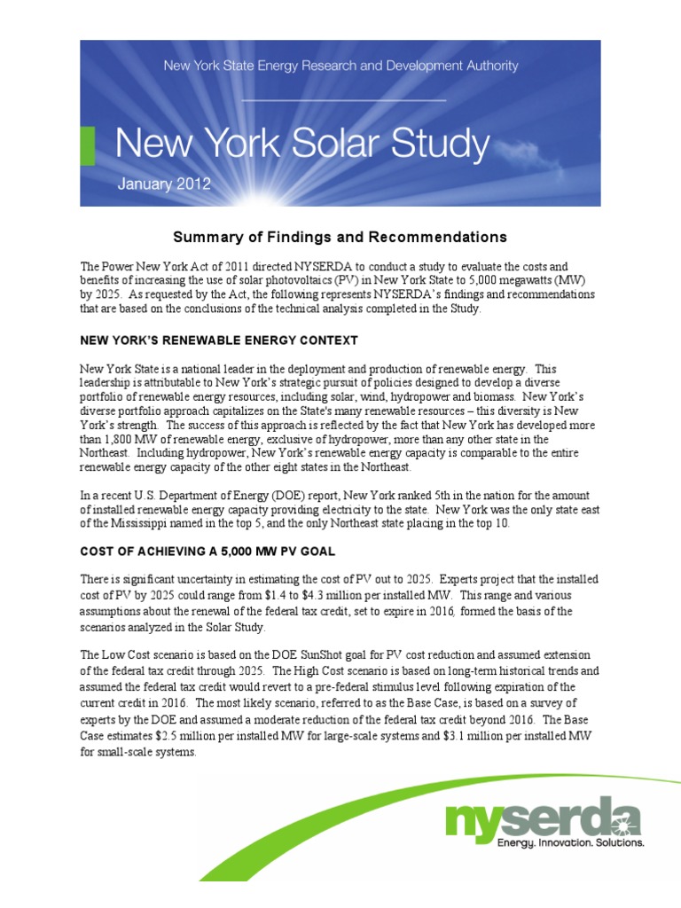 Solar Study Findings Recommendations | PDF | Renewable Energy ...