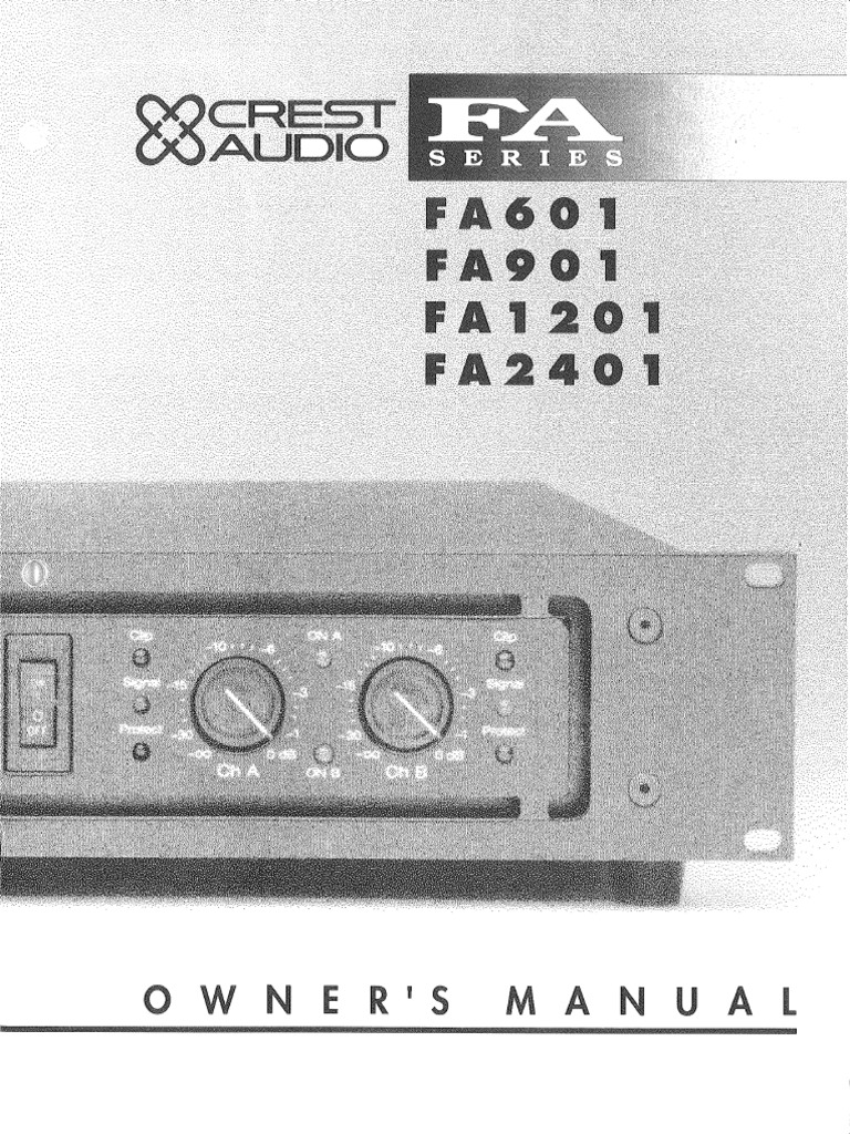 FA Series Owners Manual | PDF