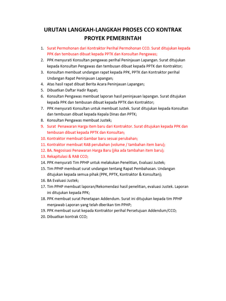 ALUR CCO KONTRAK | PDF