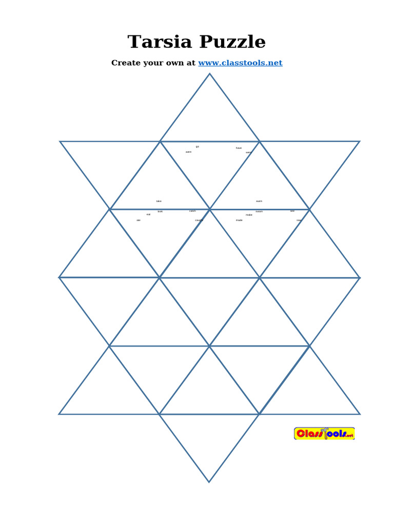 Tarsia Puzzle: Verb Conjugation | PDF