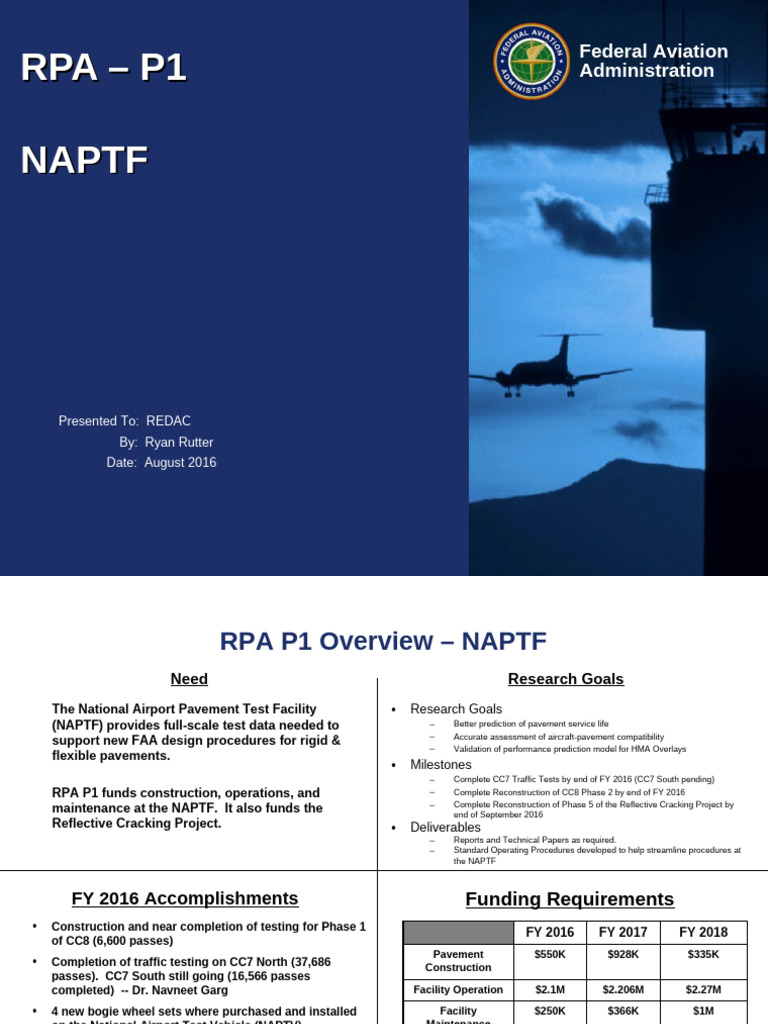 RPA P1 NAPTF - Overview | PDF