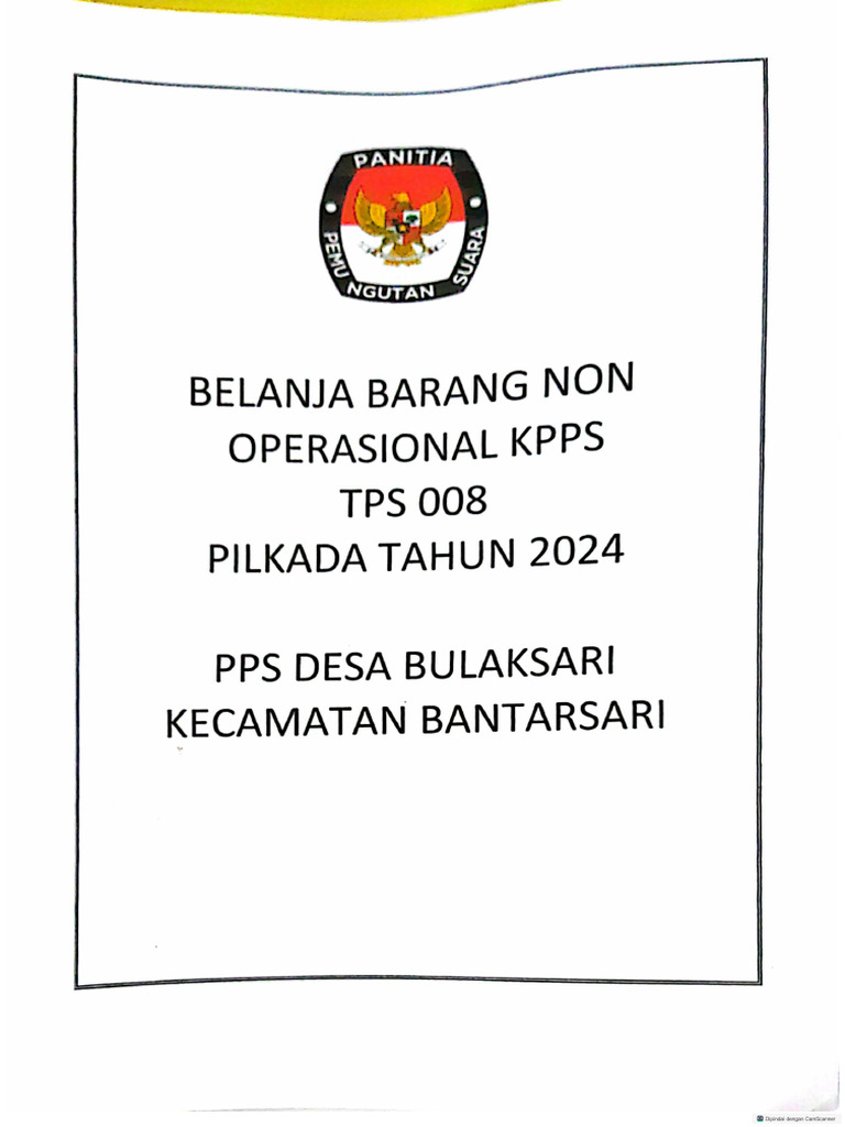 Belanja Barang Non Operasional KPPS TPS 008 | PDF