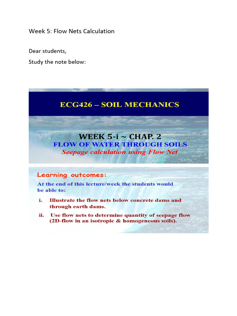 Week 5 - Exercise Update | PDF | Soil Mechanics | Dam