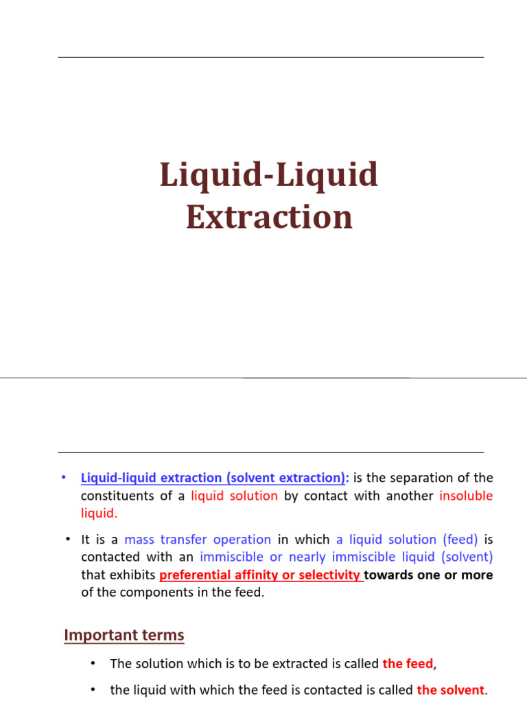 Liquid Liquid Extraction | PDF | Phase (Matter) | Solubility