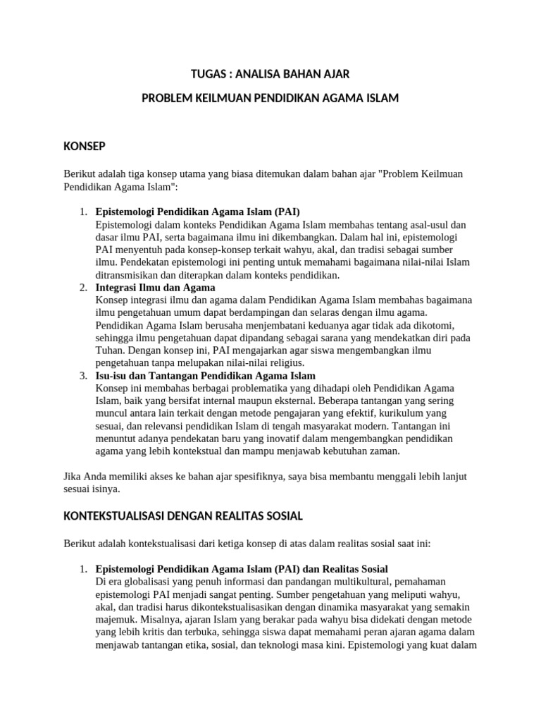Analisa Bahan Ajar Modul 8 | PDF