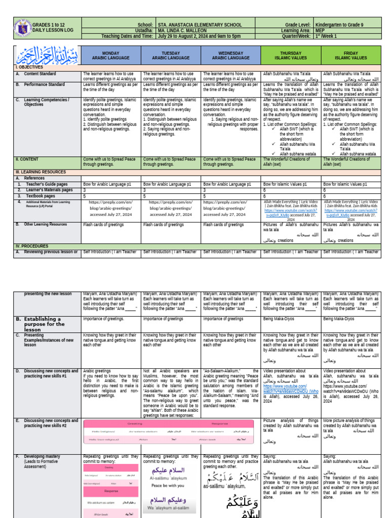 DLL-WK1 | PDF | Allah | Learning
