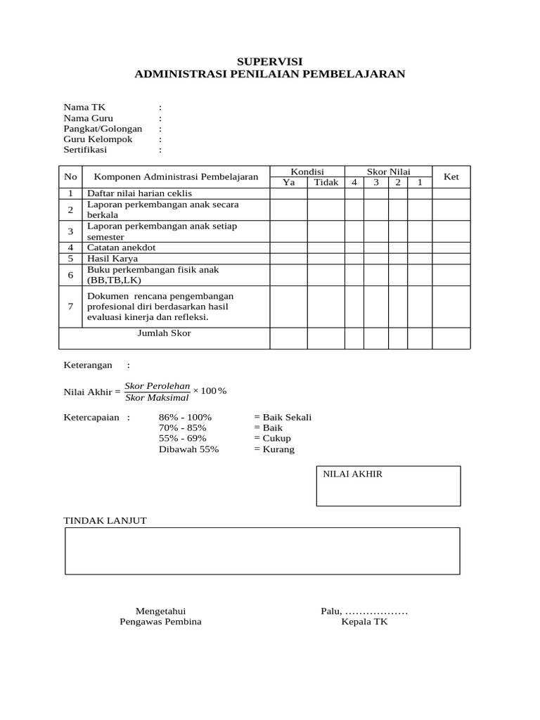 SUPERVISI ADMINISTRASI PENILAIAN_2024 | PDF
