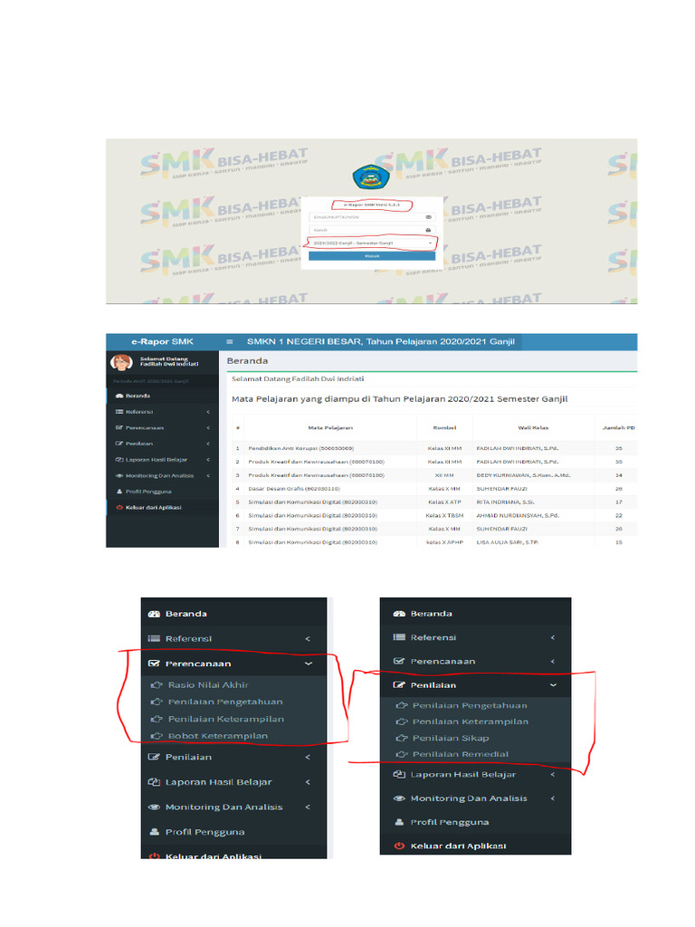 PANDUAN PENGISIAN RAPORT SMK TENGAH SEMESTER GANJIL 2020-2021 | PDF
