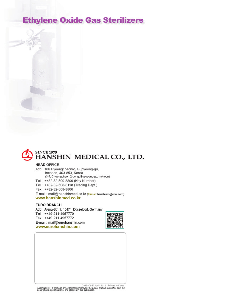 EO Gas Sterilizer (General) Email | PDF | Sterilization (Microbiology)