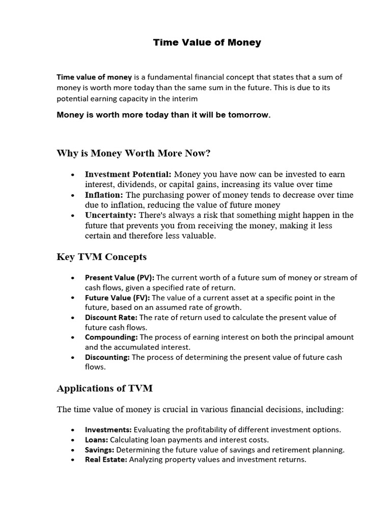 Time Value of Money | PDF | Present Value | Time Value Of Money Time Value of Money | PDF | Present Value | Time Value Of Money