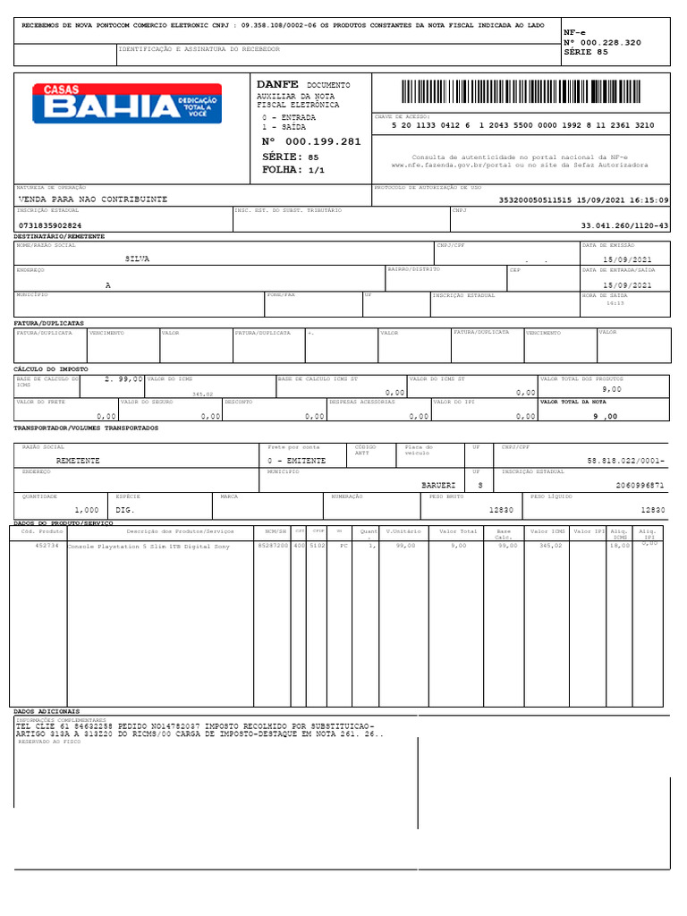Nota Ana Carolina(1) | PDF