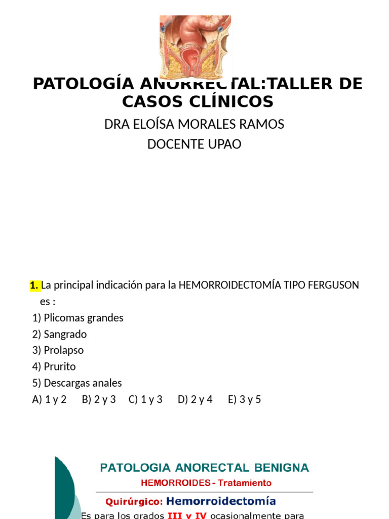 Patología Anorrectal | PDF | Hemorroides | Recto