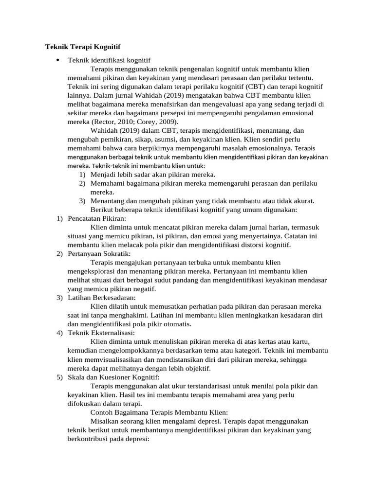 Teknik Terapi Kognitif | PDF