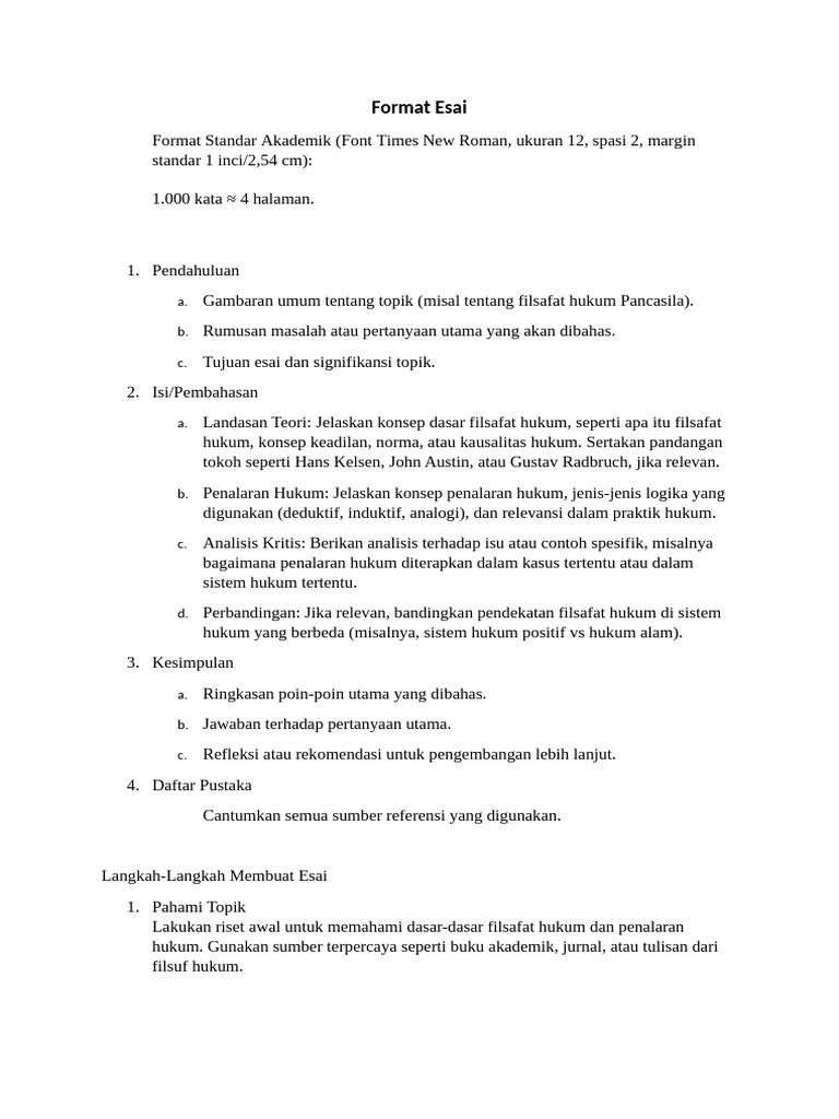 Panduan Menulis Esai Filsafat Hukum | PDF