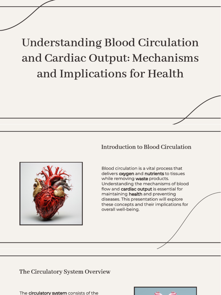 Blood Circulation and Cardiac Output | PDF | Heart | Circulatory System