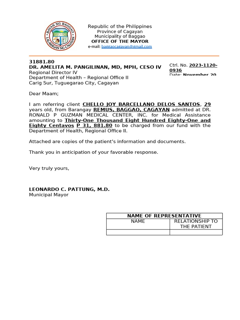 Medical Assistance Referrals in Baggao | PDF | Doctor Of Medicine ...