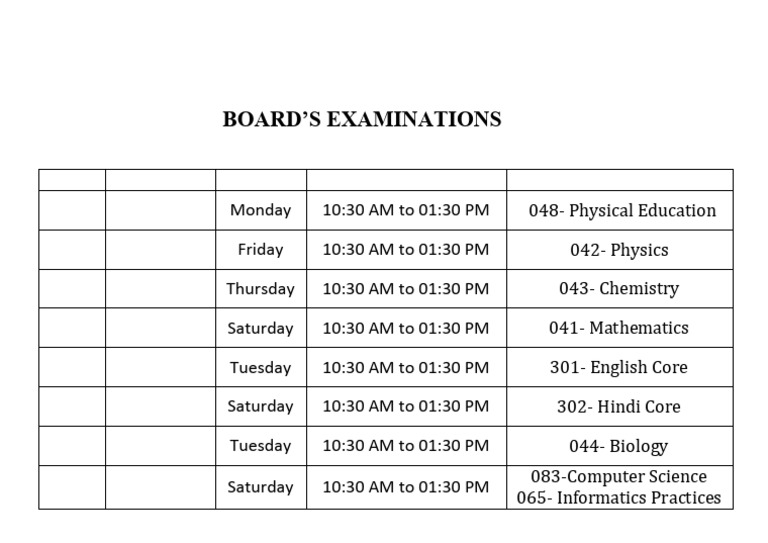 CBSE Class 12 Exam Date Sheet 2024-25 | PDF