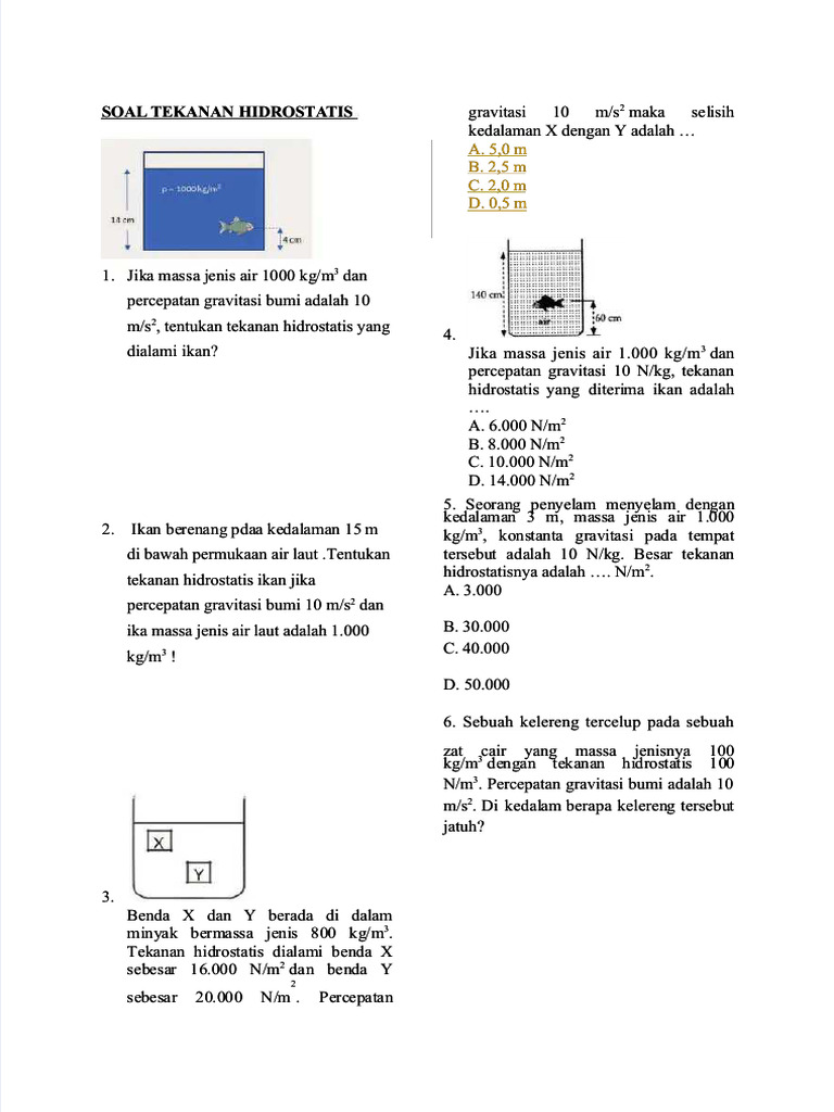 pdf-soal-tekanan-hidrostatis-dan-pembahasan_compress | PDF