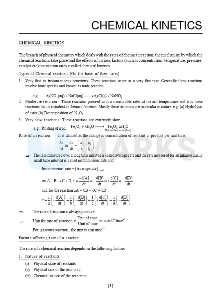 21 Chemical Kinetics Formula Sheets Getmarks App | PDF | Reaction Rate ...