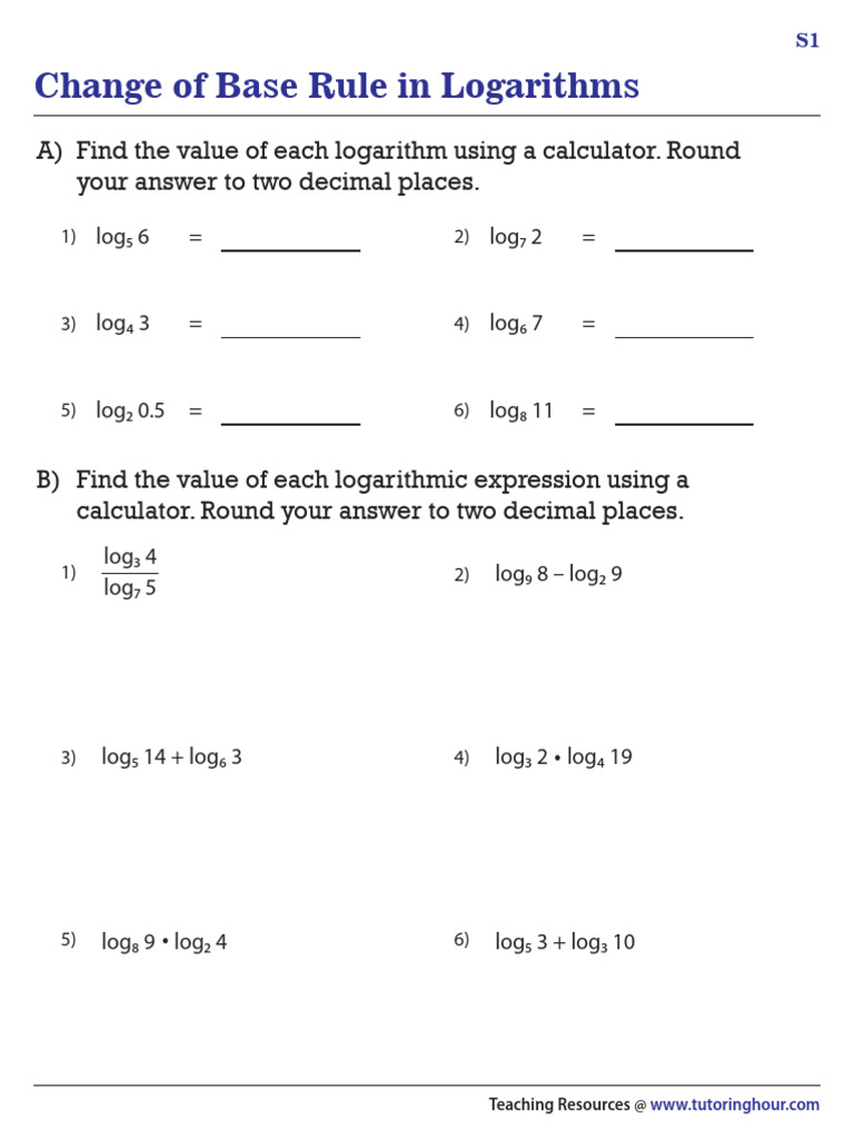 Change of Base Rule | PDF