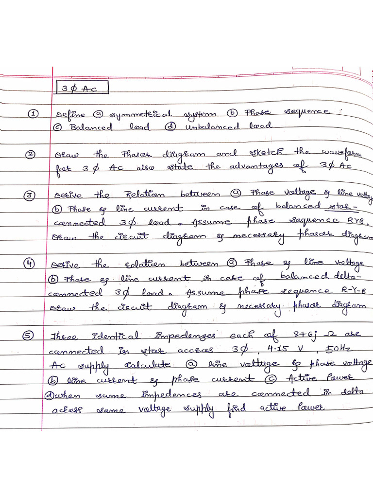BEE Assignment -4(3 phase AC and Transformer) | PDF