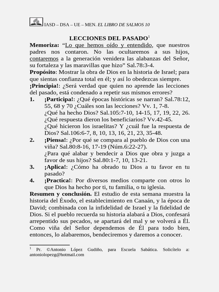 Lecciones Del Pasado | PDF