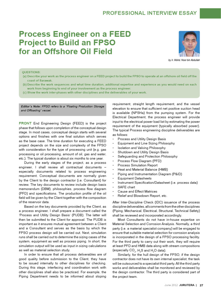 FPSO Process | PDF | Engineering