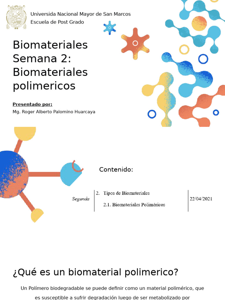 Biomateriales Poliméricos: Tipos y Usos | PDF | Colágeno | Polímeros